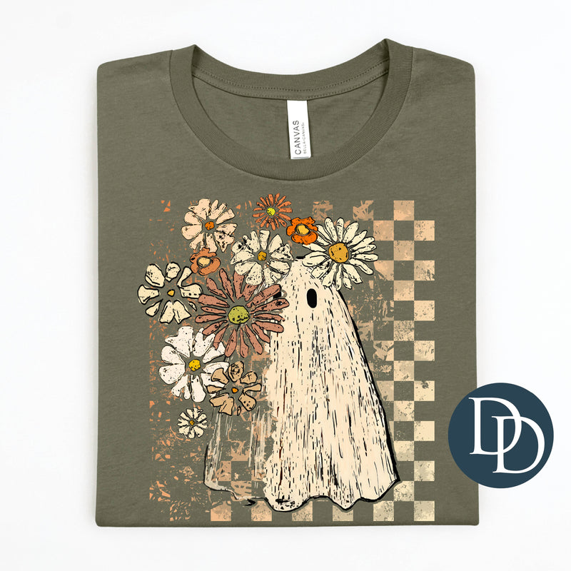 Distressed Floral Boho Peek A Boo Ghost *DTF Transfer* – Dapper Designs